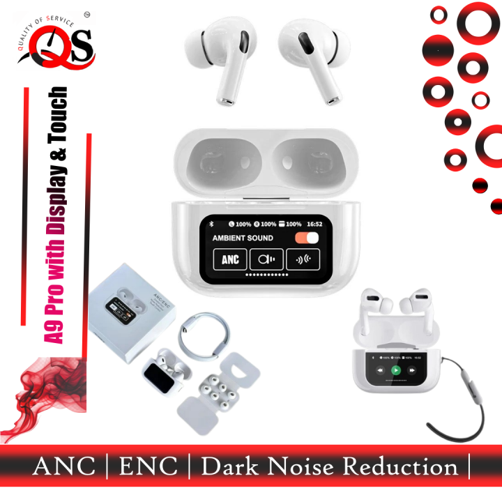 New A9 Pro Apple Airpods ANC/ENC Noise Reduction Original - Matt Black ...