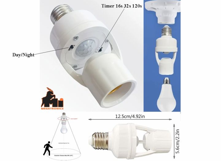 PIR sensor Human Body Sensor Light Bulb E27 Timer Infrared Intelligent ...