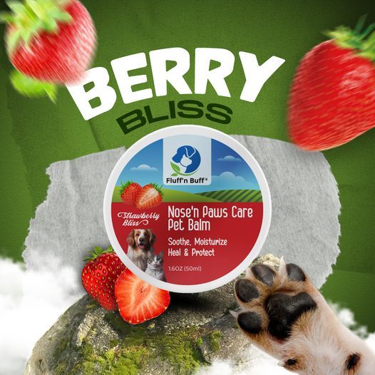 Fluff'n Buff Nose'n Paws Care Pet Balm in the delectable Strawberry ...