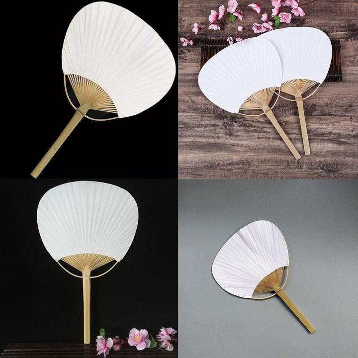 Traditional Design Bamboo fan Artistic Tool Empty Canvas Pure White ...