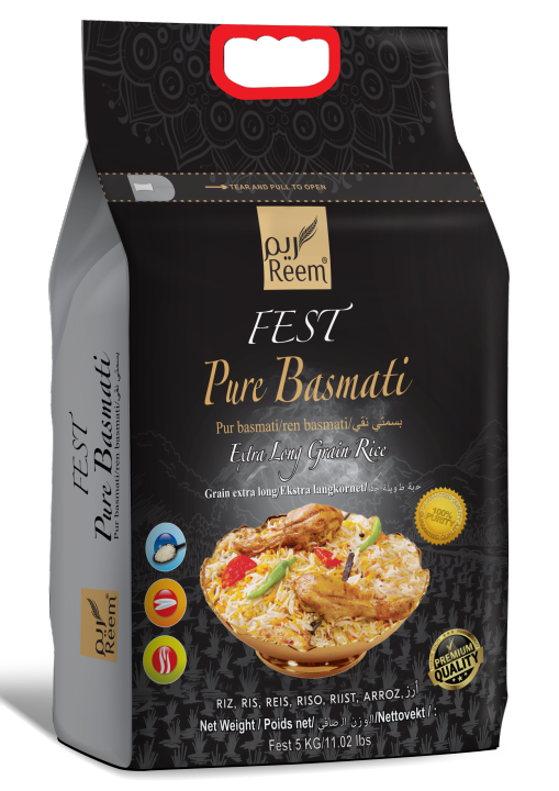Reem FEST Extra Long Steamed Basmati Rice 5kg | Daraz.pk