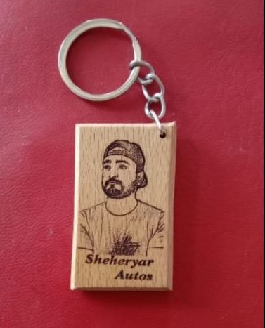 Customized Wooden Keychain with Photo and Name | Daraz.pk