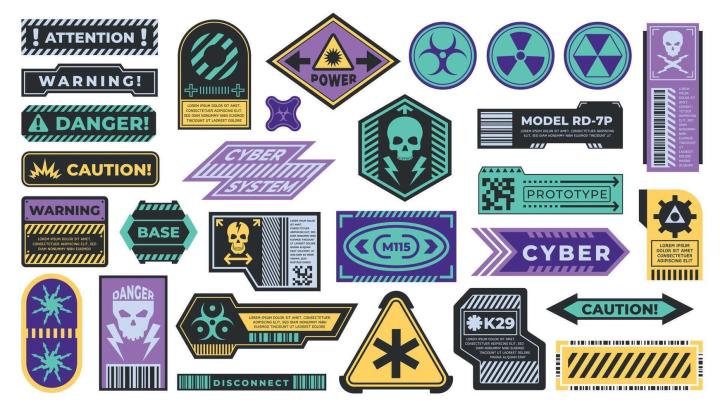 Sci Fi Stickers for Laptop - pack of 29 Sci Fi geometric stickers ...