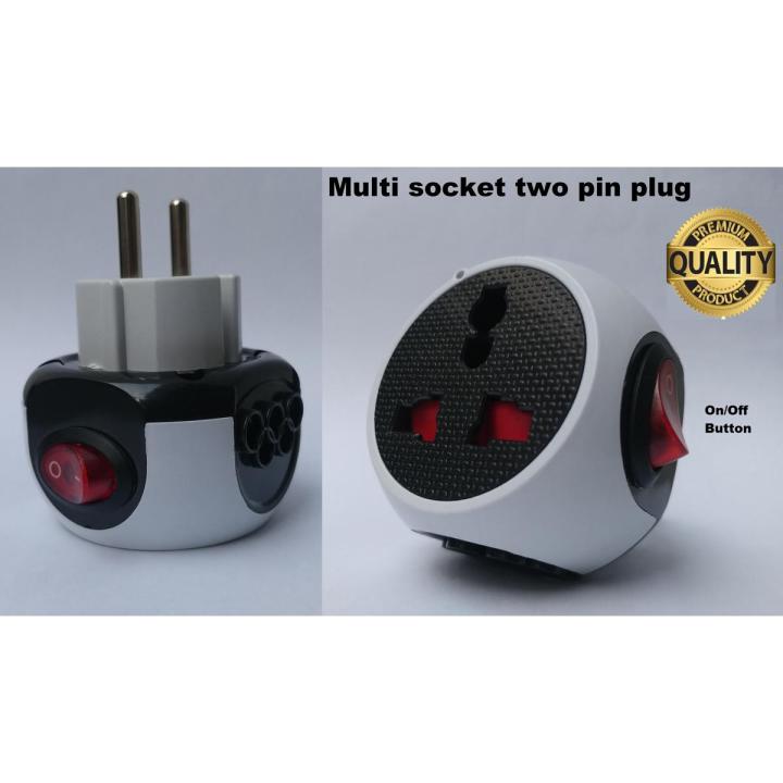 Universal Multi Travel Adapter, Two pin socket Button Plug Conversion ...