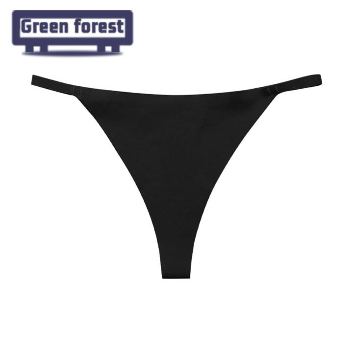 Green forest G-String Briefs Invisible Female Ice Silk Seamless G ...