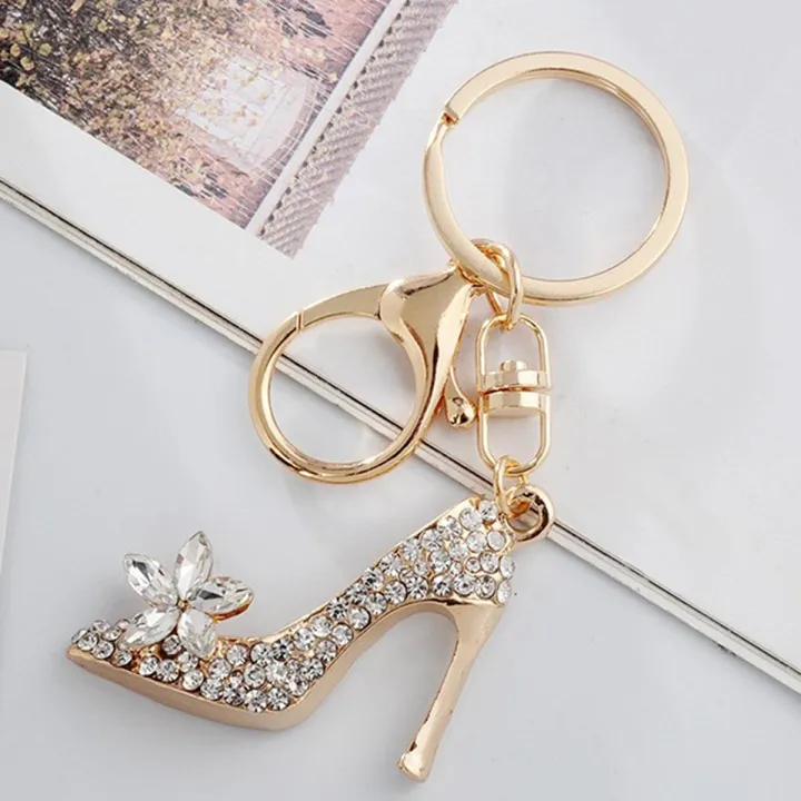High Heel Shoe Keychain Crystal Purse Car Key Chain Bag Decorative ...