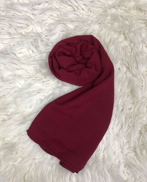 Chiffon Georgette Hijab Scarf for girls Easy to wear Double Loop Plain ...