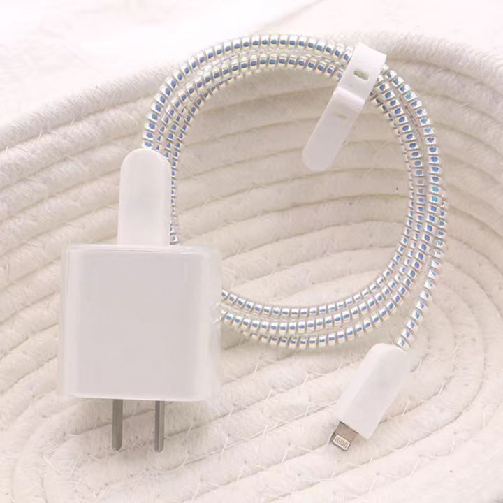 Colorful 20W Cable Winder Phone Charger Protective Case Set For IPhone ...