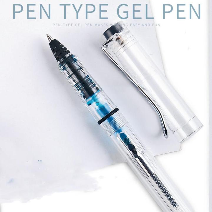 【2023NEW】Posture Correction Fountain Pen Transparent White Type Gel Pen ...