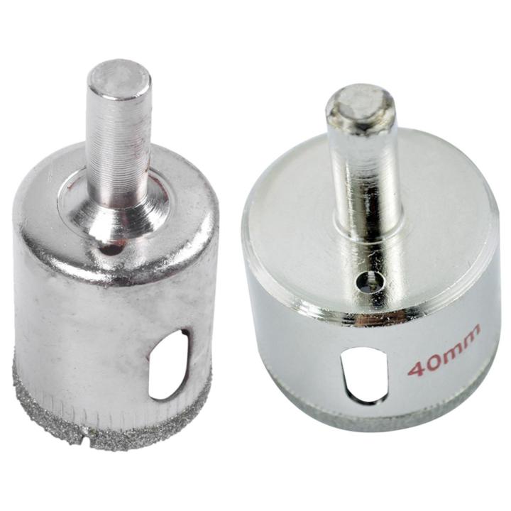 NANLIY- Diamond Coated Tip 40mm Glass Hole Saw Cutter Bit with 25mm ...