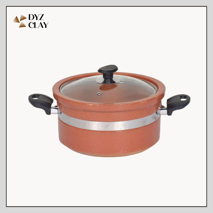 Clay Flat Handi Cookware With Glass Lid | Daraz.pk