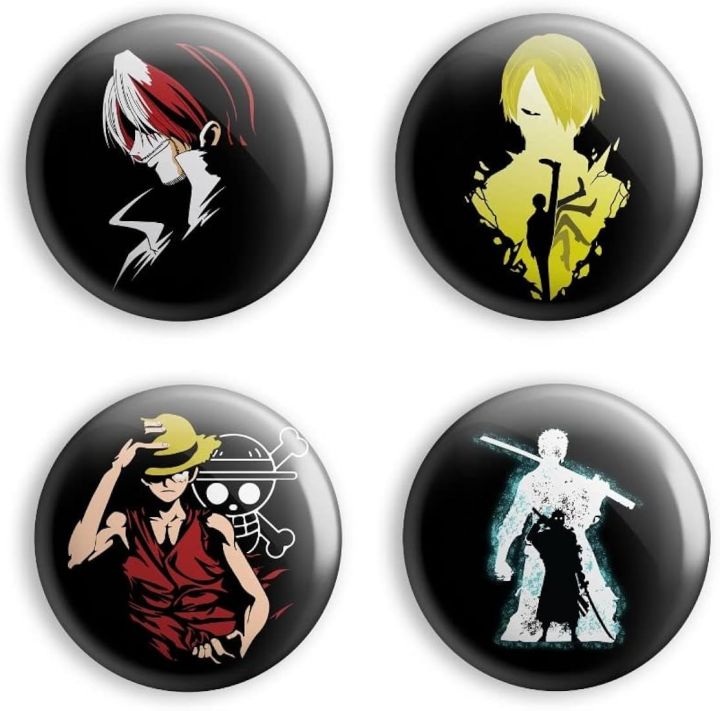 One Piece Pin Badges For Anime Japanese Cartoon Fans Round Shape (Pack ...