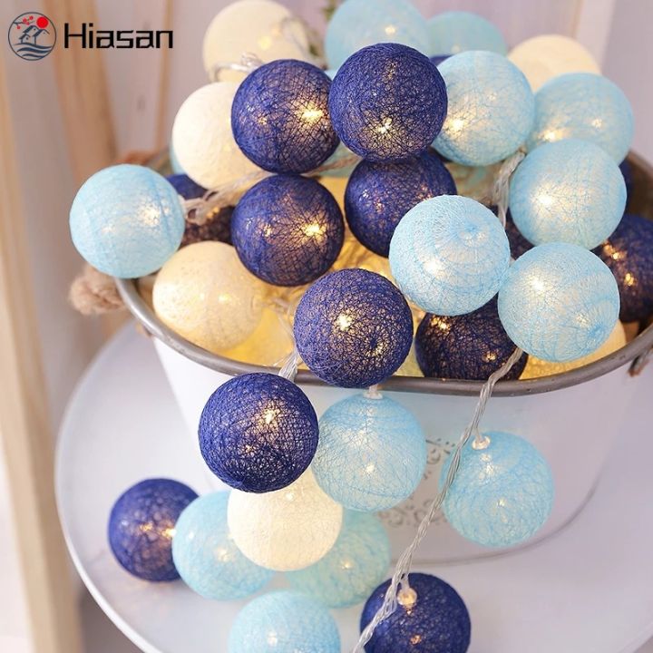20 Leds Cotton Balls Lights LED Fairy Garland Ball Light Battery & USB ...