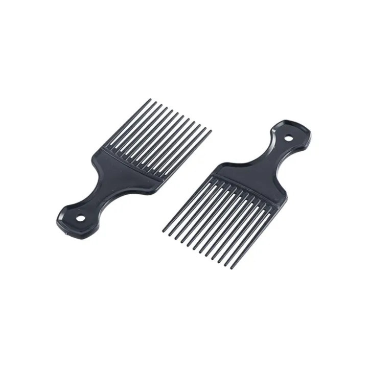 Curly Afro Plastic Fork Hairbrush Wide Black Insert Hair Combs Massage ...