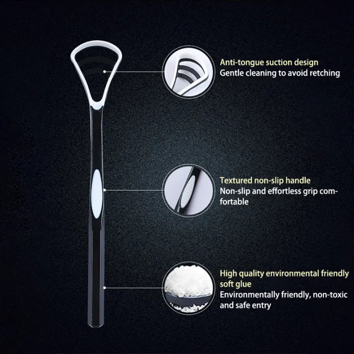 1PCS Dual Uses Tongue Scraper Cleaners Reusable Oral Health Cleaning ...