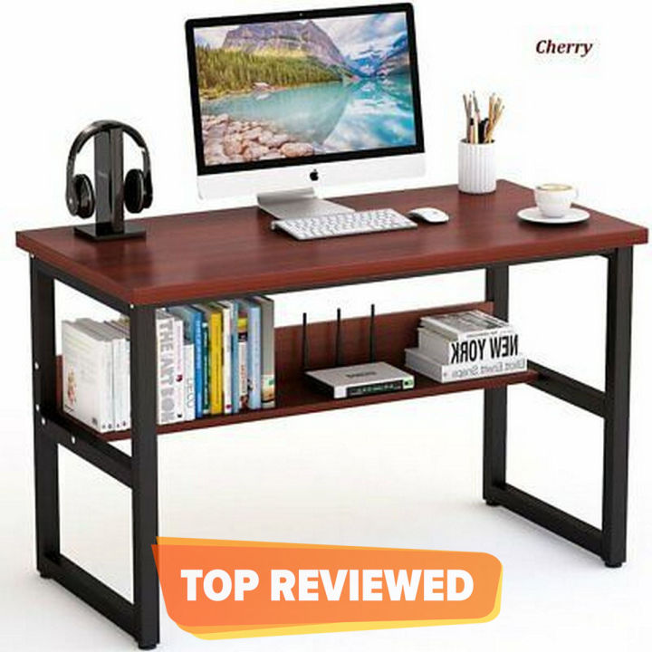 Office table study table workstation with book Shelf Laptop Table ...