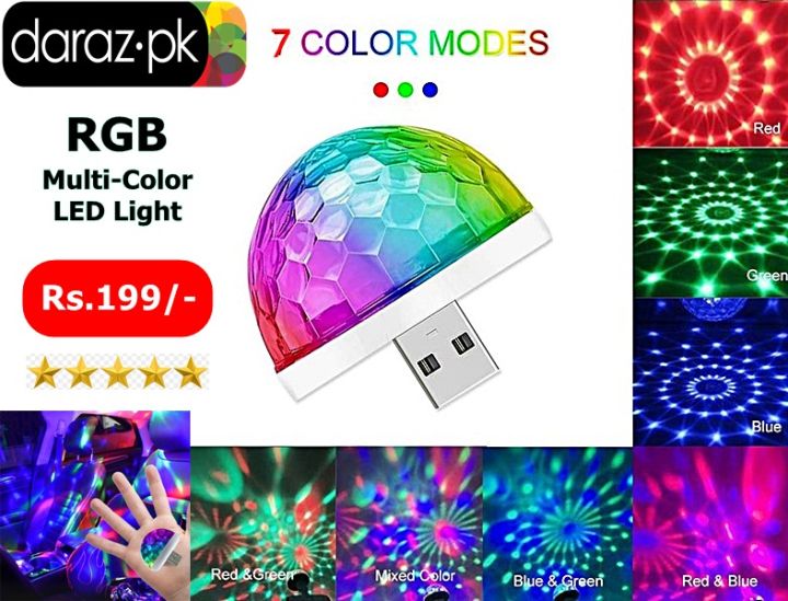 LED Portable Multi Color Room Light - Disco RGB Light - Party Colored ...