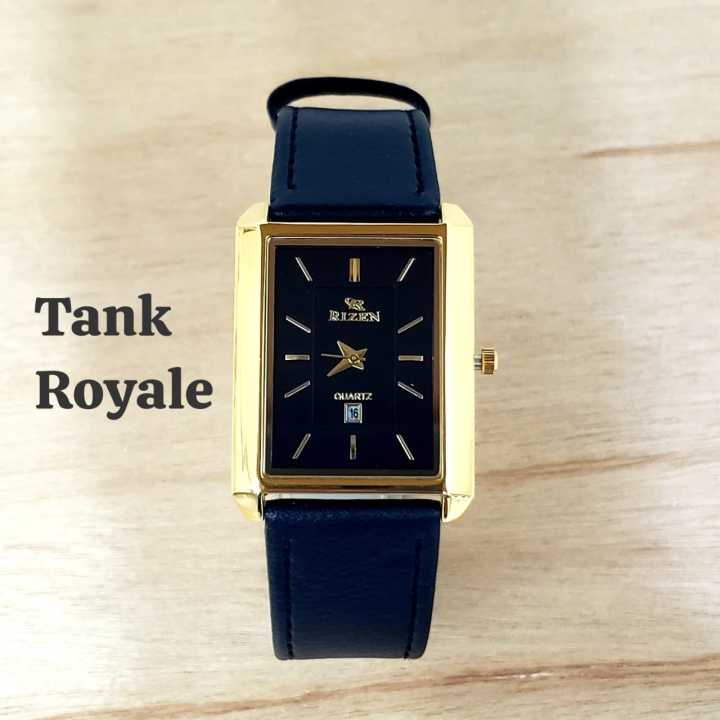 Rizen Tank Royale RZ-746 leather strap mens watch boys watch | Daraz.pk