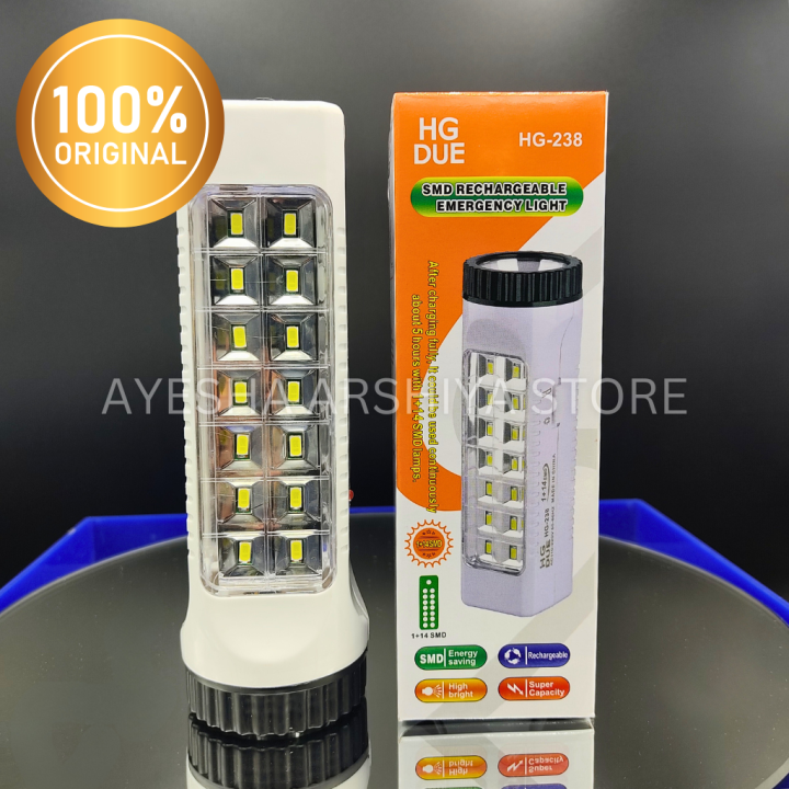 AYESHA ARSHIYA STORE's Flashlight Rechargeable LED Light Torch HG Model 238. This durable and ...