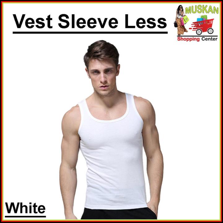 Pure Cotton White Color Inner Wear Sando Banyan for Young Boys Men Vest ...