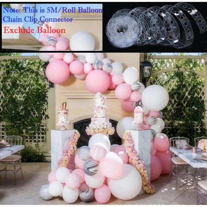 2PCS -5m Balloon Arch Strip Tape Connect Strip Chain Garland Arch Kit ...