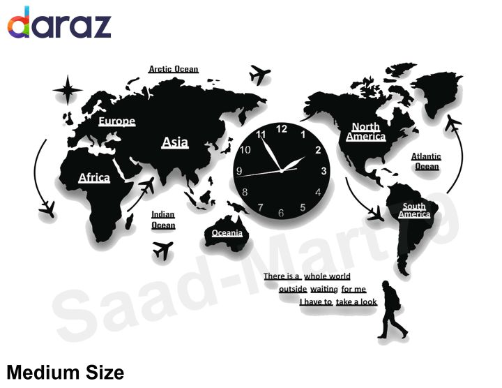 World Map Clock World Map Wall Clocks Clocks For Home Map Clock