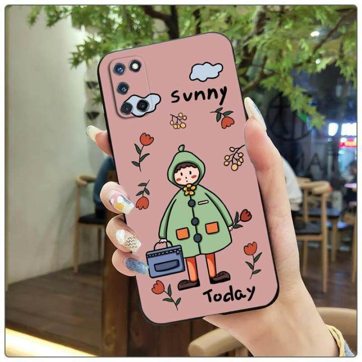For OPPO A52 Back Cover Case Fashion Cartoon girl Shockproof Camera ...