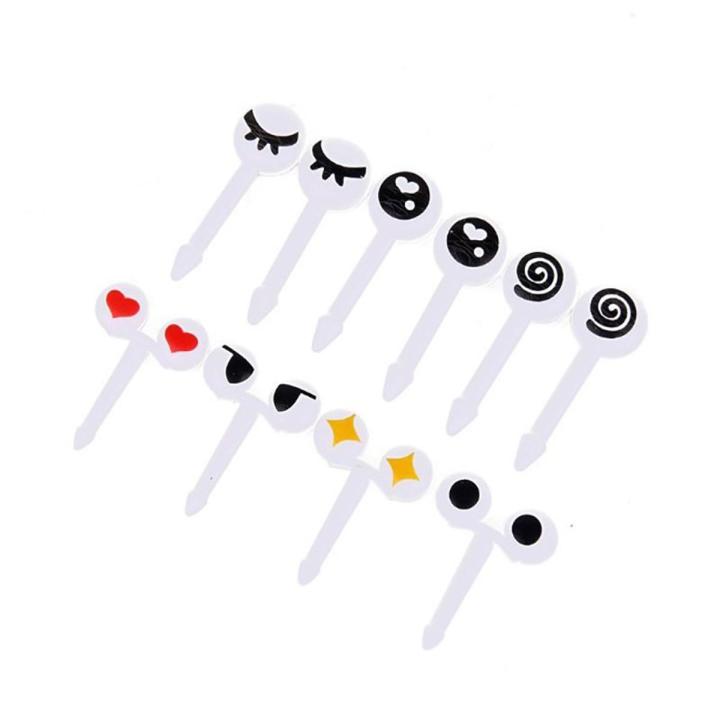 10Pcs/Set Mini Skewers Cute Cartoon Eyes Kawaii Lunch Bento Box Food ...