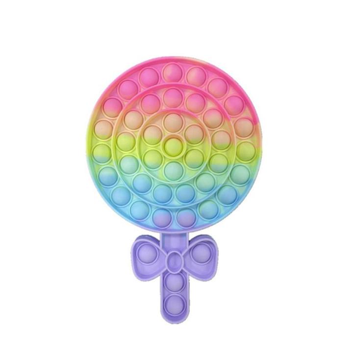 Push Pop It Bubble Fidget Stress Relieving Toys - Rainbow Lollipop ...