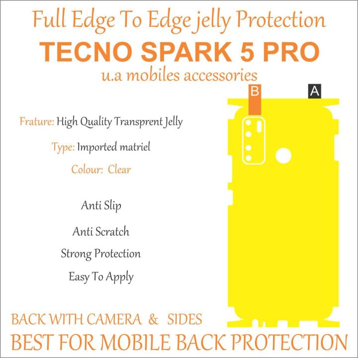 TECNO SPARK 5 PRO YELLOW FULL WRAPE JELLY WITH CAMERA PROTECTOR | Daraz.pk