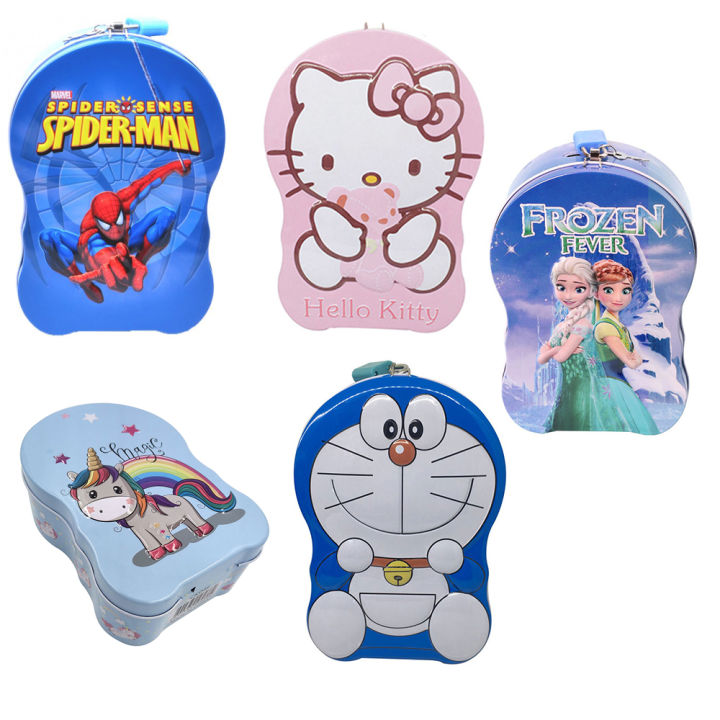 Hello Kitty Doremon Spider men Caption America Frozen Money Box With ...