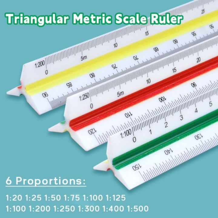 Multi-functional Metal/Plastic Triangular Scale 10/15/30cm Drafting ...