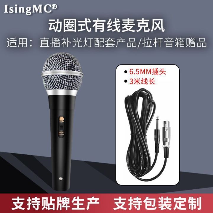Bluetooth pull rod speaker paired with microphone K singer holding ...