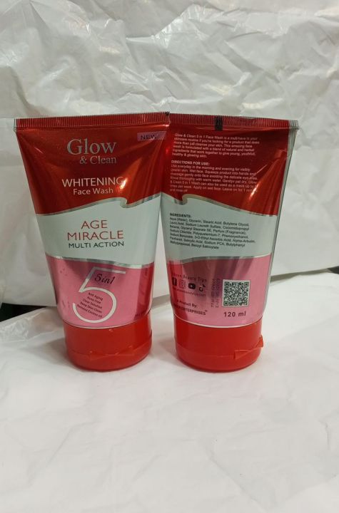 Glow and Clean Whitening Face Wash Age Miracle Multi Action 5 in-1 Face ...