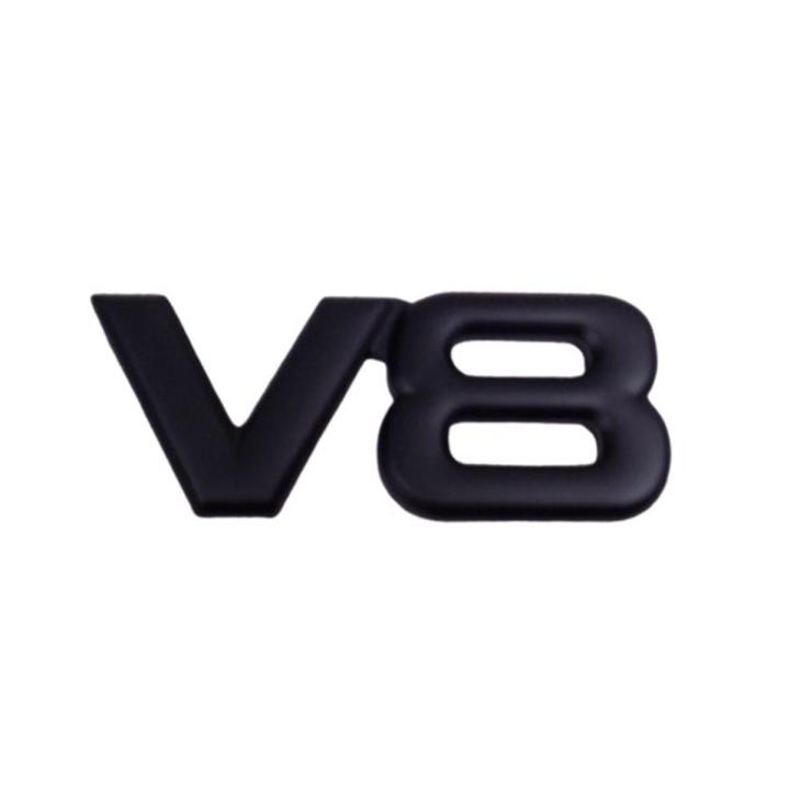 V8 Logo Black Chrome Metal Emblem Decal Monogram Logo | Daraz.pk