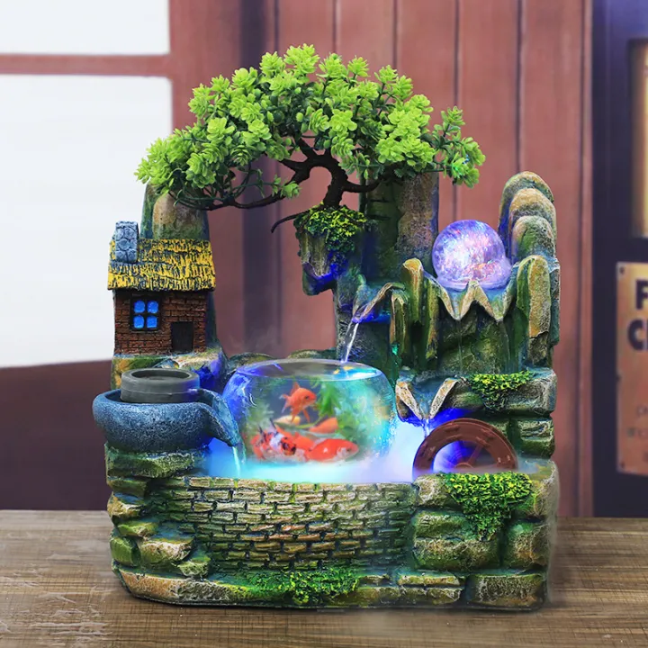 Desktop Aquarium Water Feature Humidifier Creative Tabletop Design ...