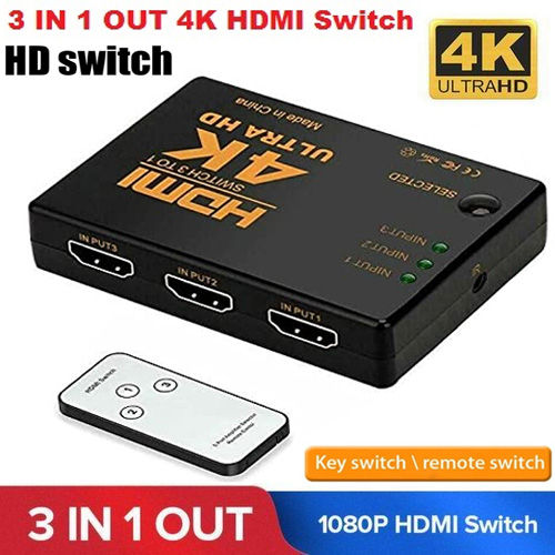 HDMI Switch 3Port 2K 4K / HDMI Switch 3 In 1 Out With Remote / 3 Input ...