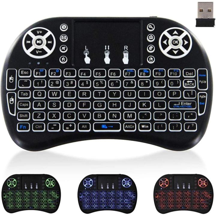 Mini Wireless Keyboard RF-500 with 3 Color RGB Backlit, 2.4GHz Wireless ...