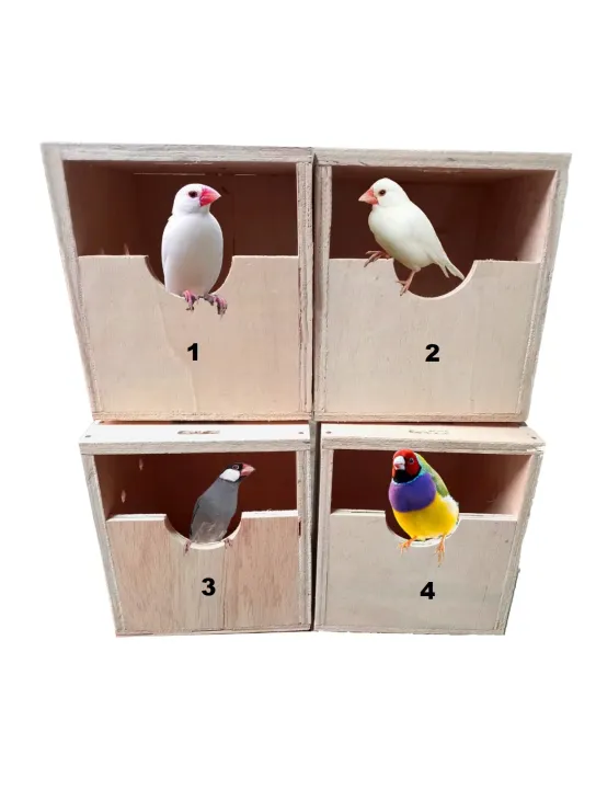 4 pack ply Wood Bird Nest Parrot Nest Breeding Hut Birds House Nest ...