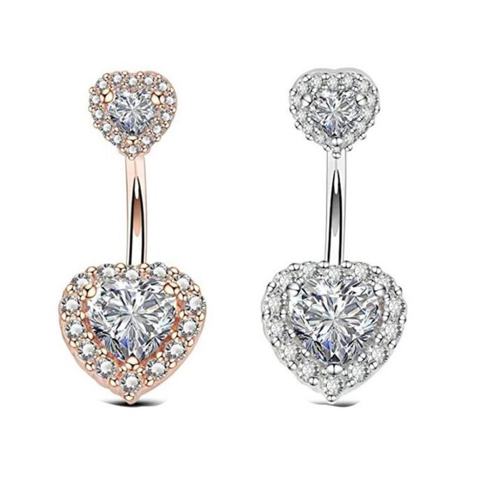 Navel Earring Belly Piercing Steel Belly Button Rings Crystal Piercing ...