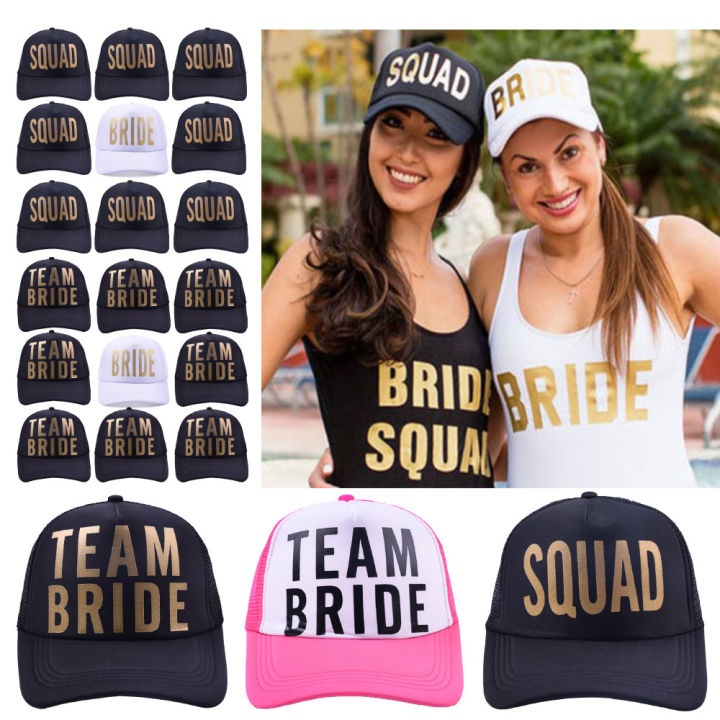 Cross-Border Foreign Trade Wedding BRIDE SQUAD Baseball Mesh Cap Female ...
