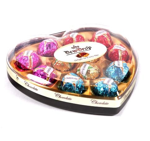 DEW DROP PEANUT CHOCOLATE HEART SHAPED CELEBRATION GIFT BOX MULTICOLOUR ...