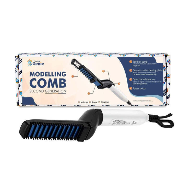 Home Genie Quick Electric Beard Straightener Hair Comb Curly Hair ...
