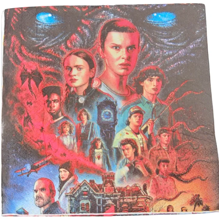 Stranger Things - 6.5 Inch X 6.5 Inch - Napkins - Red - Unisex - Pack ...