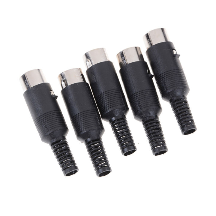 5pcs DIN male Plug 5 Pin Connector with Plastic Handle Adapters Cables ...