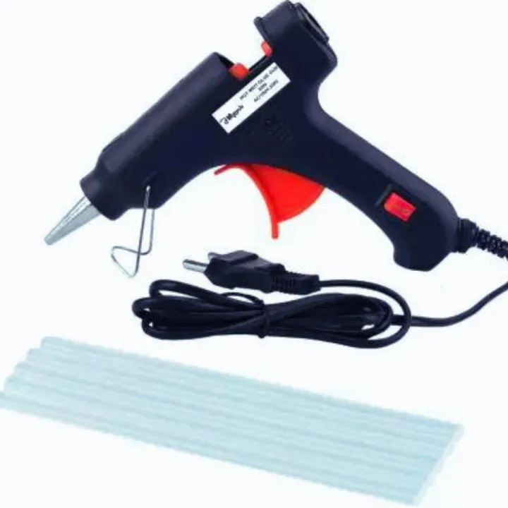 Electric 20W Black Mini Hot Glue Gun With 5 Pcs Hot Melt Glue Stick for ...