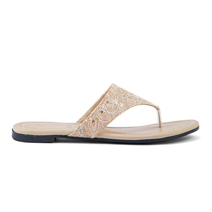 Stylo Golden Casual Chappal CL1746 Golden Chappals For Women / Women ...