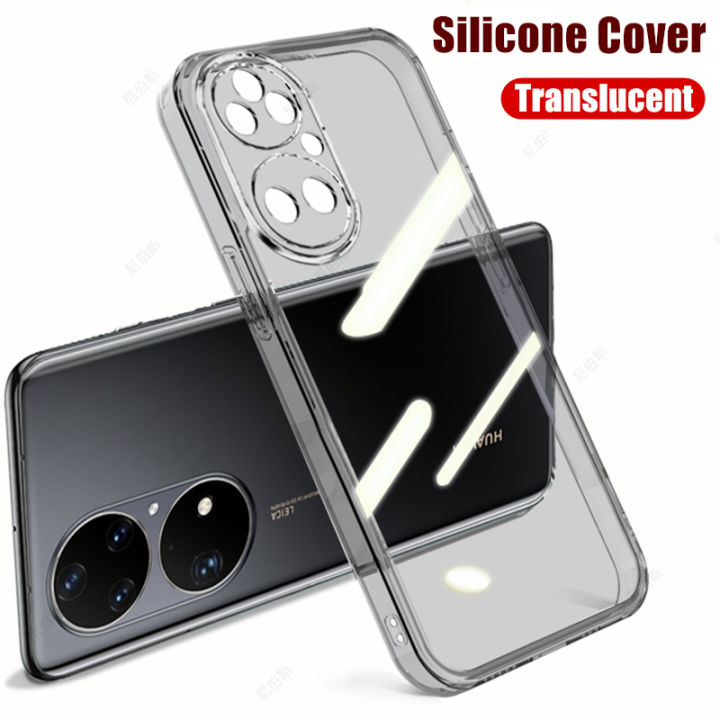 lthmy for Huawei P50 Pro case soft semi-transparent black silicone ...