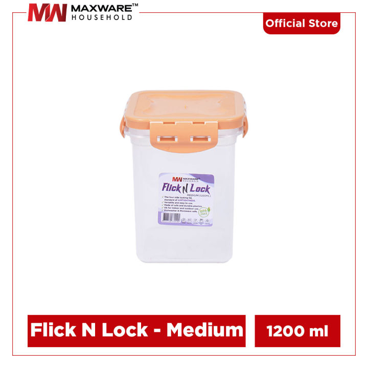 Maxware Household Flick N Lock Medium 1200 ml, Air Tight Jar | Daraz.pk