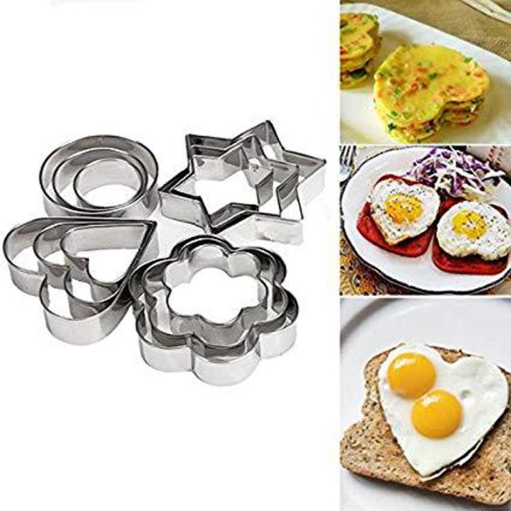 12 Piece Cookie Cutter Cutter Set | 4 Different Shapes, 3 Sizes ...
